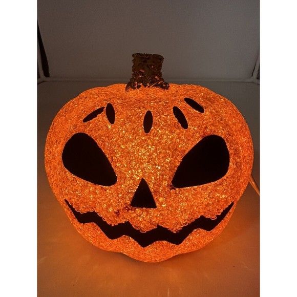 Holiday | Seasons Light Up Halloween Pumpkin 6 Melted Plastic Popcorn ...